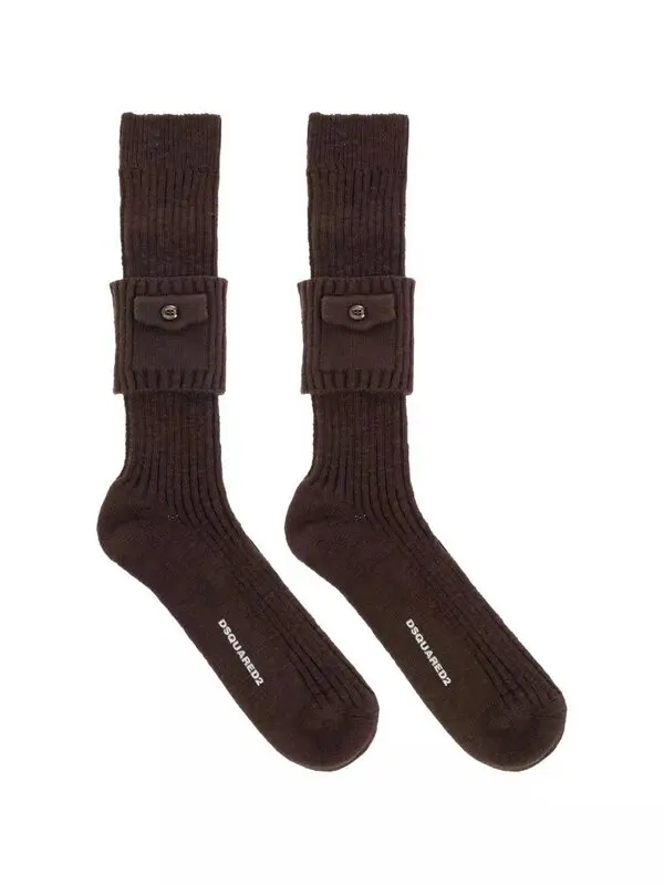 Dsquared2 Military Chic Pocket-detail Ribbed Socks