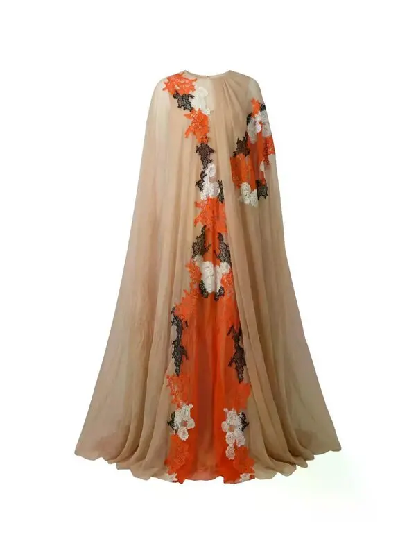 Valentino Garavani Lace-appliqué Floor-length Maxi Dress