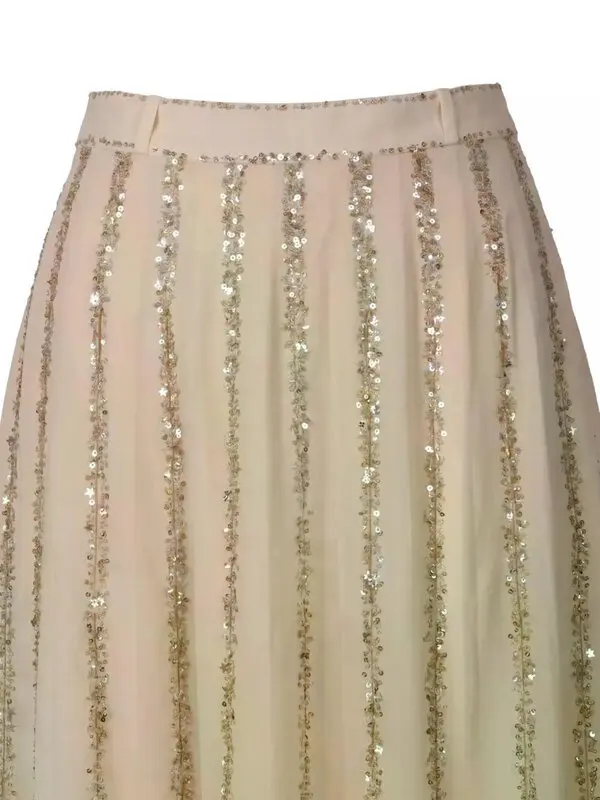 Valentino Garavani Sequin-embellished Pleated Skirt - Neutrals