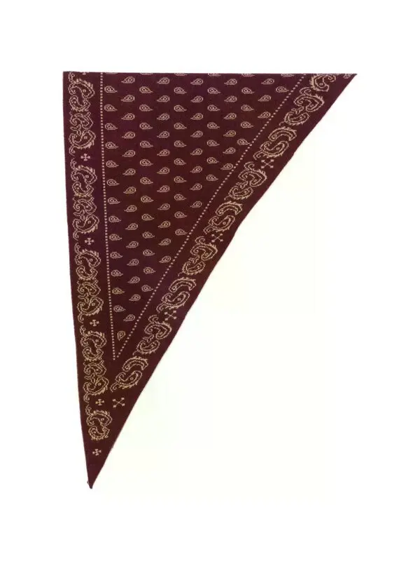Guest In Residence Paisley-knit Triangle Scarf - Red