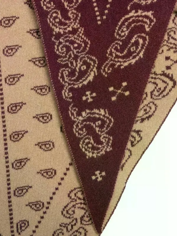 Guest In Residence Paisley-knit Triangle Scarf