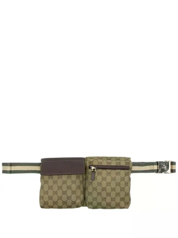 Gucci 2016-2026 Gg Canvas Web Double Pocket Belt Bag