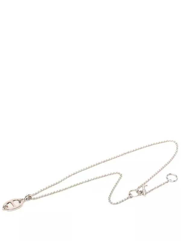 Hermès 2010-2026 Palladium Plated Mini Maillon Pendant Necklace Costume Necklace - Silver