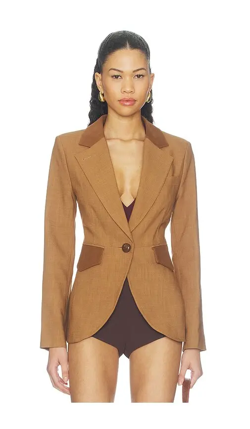 Smythe Blocked Seamed Blazer In . Also - Brown