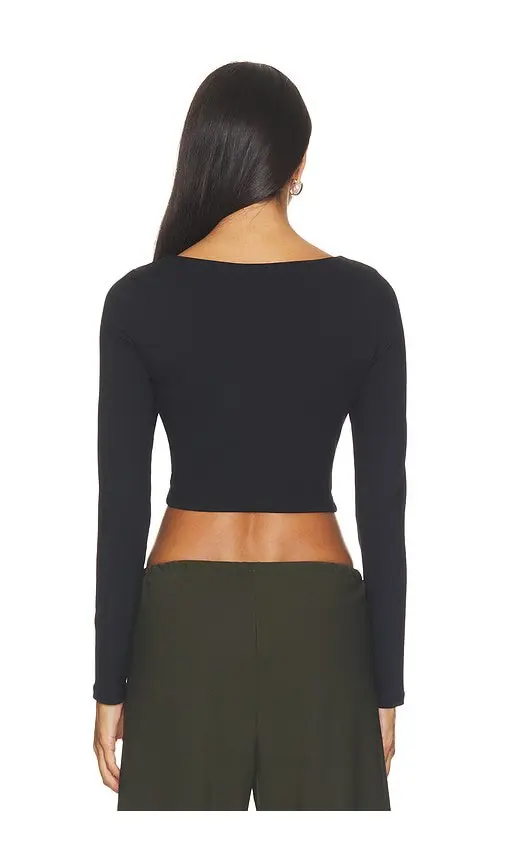 Susana Monaco Twisted Front Longsleeve Top In . Also