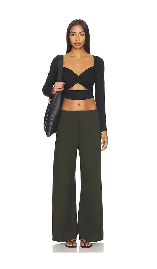 Susana Monaco Twisted Front Longsleeve Top In . Also