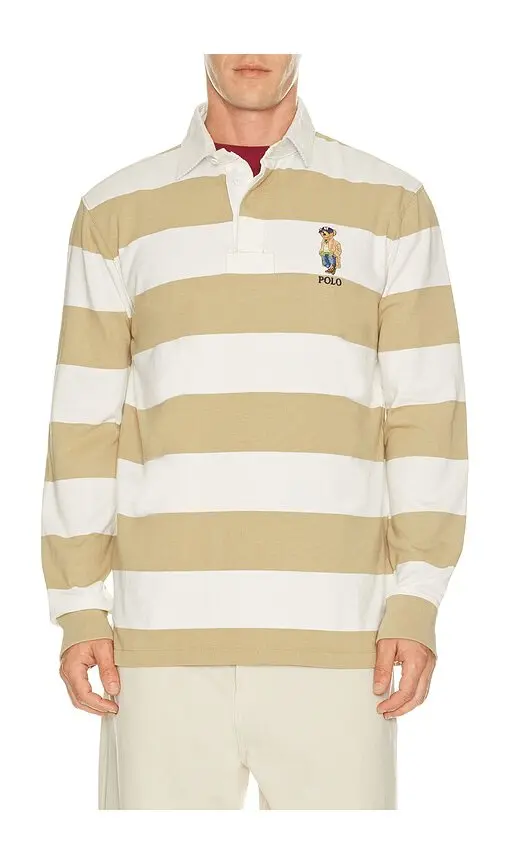 Polo Ralph Lauren Long Sleeve Basic Mesh Litchfield Bear Rugby Polo In . Also - Multi