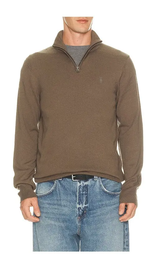 ALLSAINTS Kilburn Zip Funnel Quarter Zip Sweater In . Also