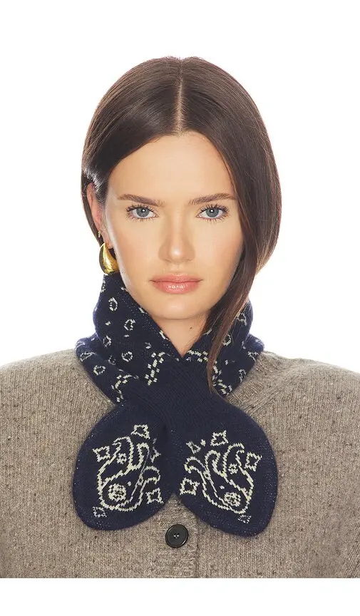 Guest In Residence Bandana Bowtie Scarf - Navy
