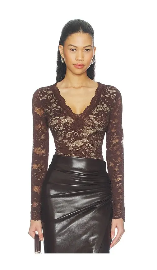 Generation Love Alessia Lace Bodysuit In . Also - Brown