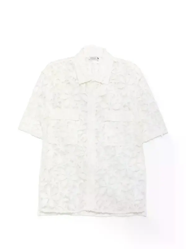 Simkhai Floral-lace Short-sleeve Shirt