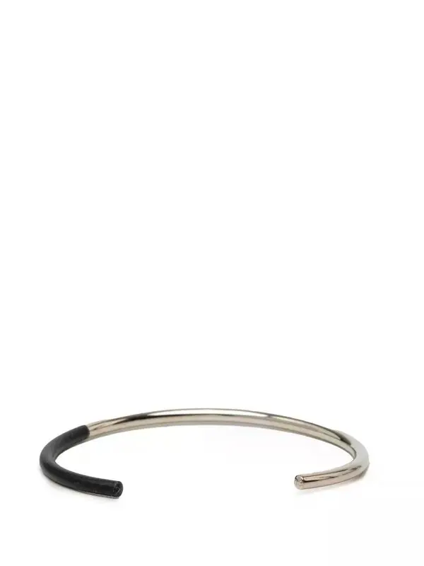 Dior 2000-2026 Palladium Plated And Leather Cuff Bracelet Costume Bracelet