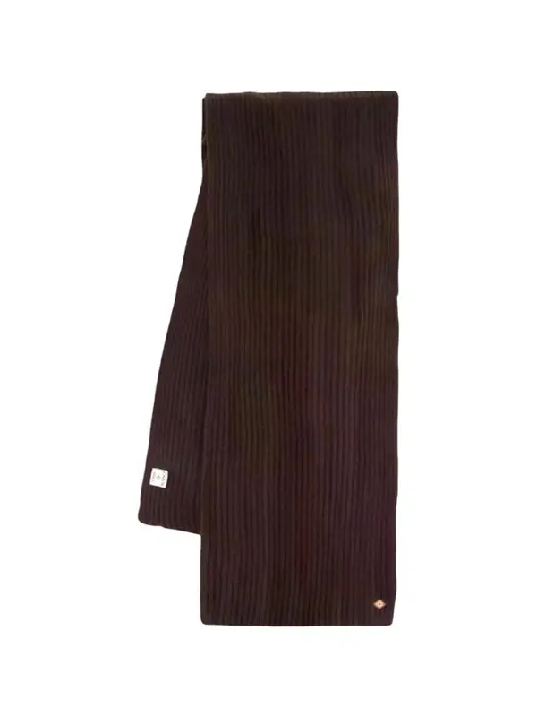 Casablanca Ribbed-knit Wool Scarf - Brown