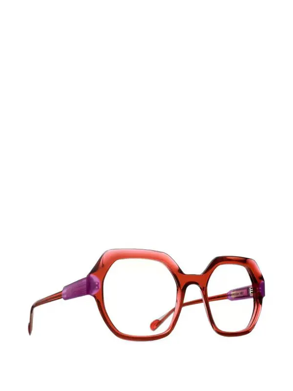 CAROLINE ABRAM Rebecca Geometric-frame Glasses - Red