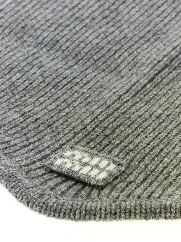 Miu Miu Ribbed-knit Logo-patch Scarf