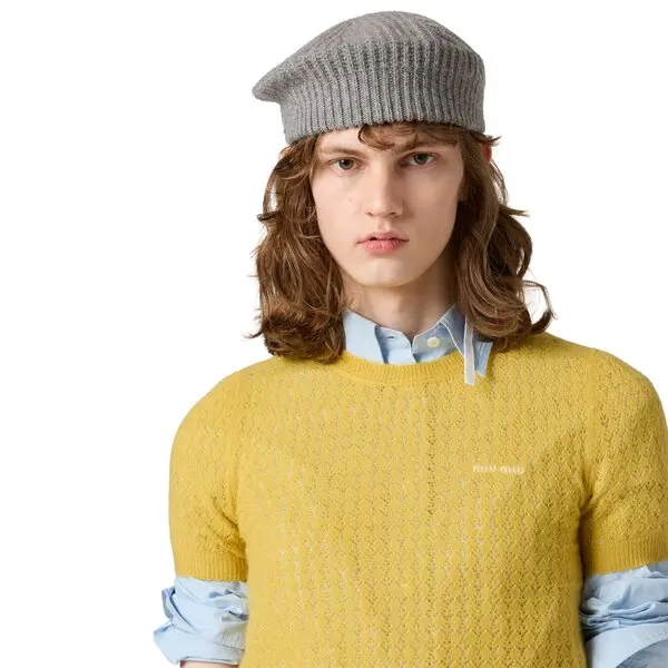 Miu Miu Wool And Cashmere Beret - Grey