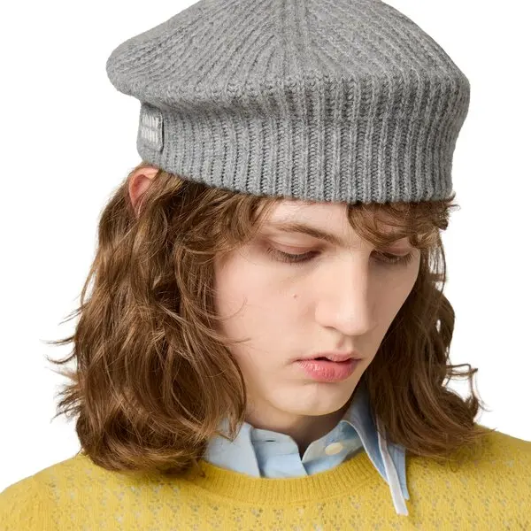 Miu Miu Wool And Cashmere Beret - Grey
