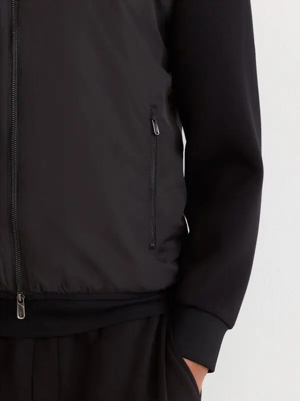 REISS Interlock Hybrid Zip-through Hooded Jacket