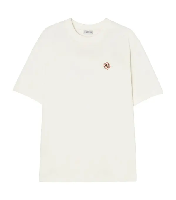 Burberry Cotton Embroidered Logo T-shirt - Beige