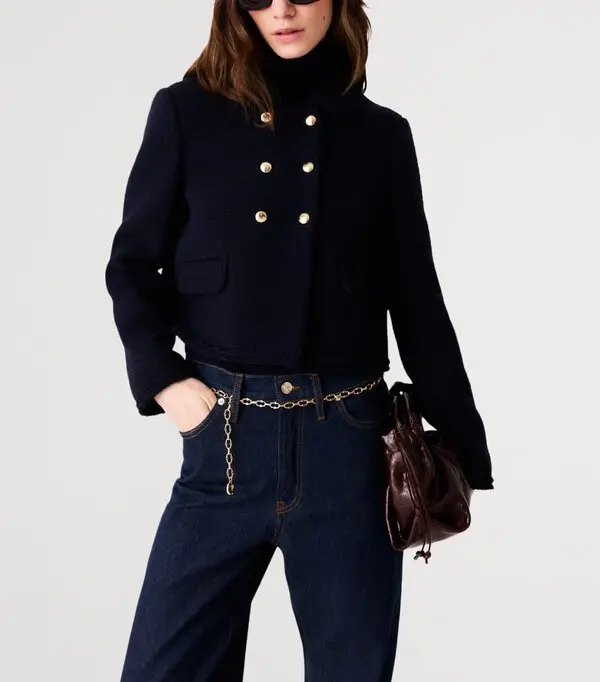 Maje Tweed Cropped Jacket