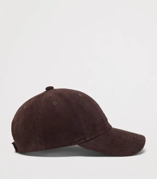 Maje Corduroy Logo Baseball Cap