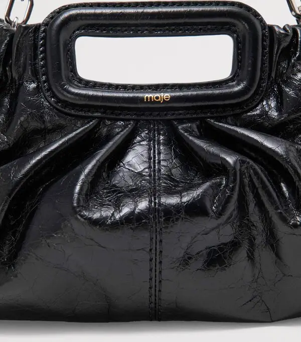 Maje Leather Milpli Clutch Bag - Black