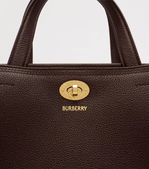 Burberry Small Leather Cotswolds Check Tote Bag