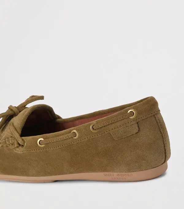Kurt Geiger Suede Eagle Moccasins - Beige