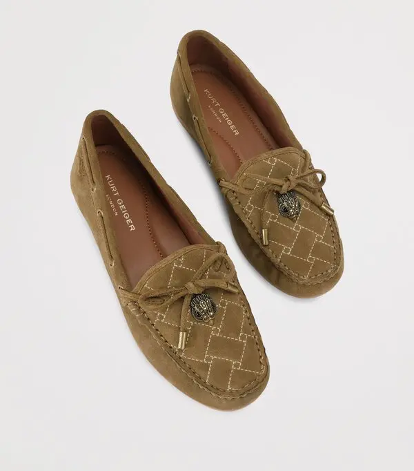 Kurt Geiger Suede Eagle Moccasins - Beige