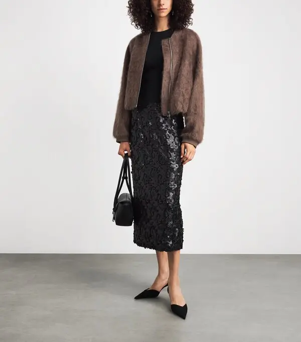 HERSKIND Wool-cashmere-silk Jimi Bomber Jacket - Brown