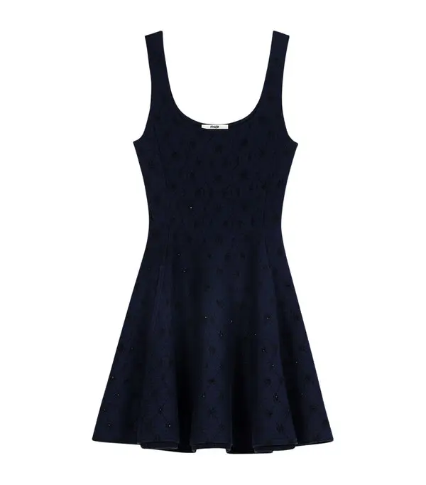 Maje Embellished Jacquard Mini Dress