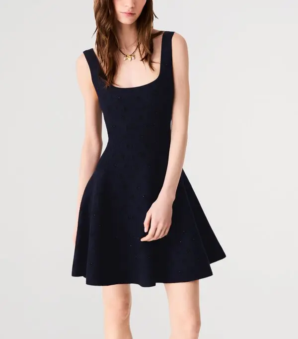 Maje Embellished Jacquard Mini Dress
