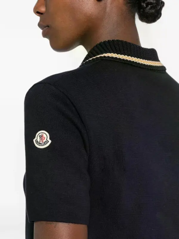 Moncler Logo-patch Knit Polo Shirt