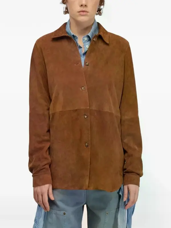 SEMICOUTURE Filipa Long-sleeve Leather Shirt