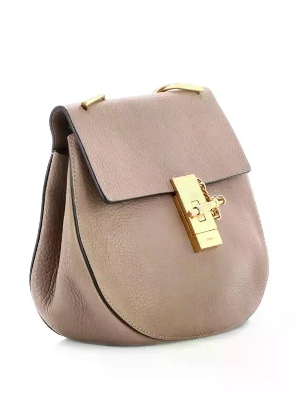 Chloé Drew Leather Small Crossbody Bag - Grey