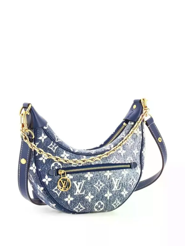 LOUIS VUITTON Loop Handbag Monogram Jacquard Denim Hobo Bag