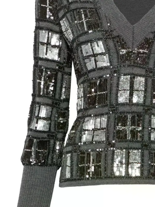 ANTONIO MARRAS VINTAGE 2000s Sequin-embellished V-neck Sweater