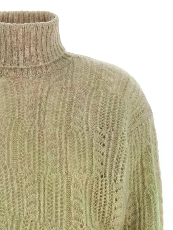 Agnona Openwork Turtleneck Sweater