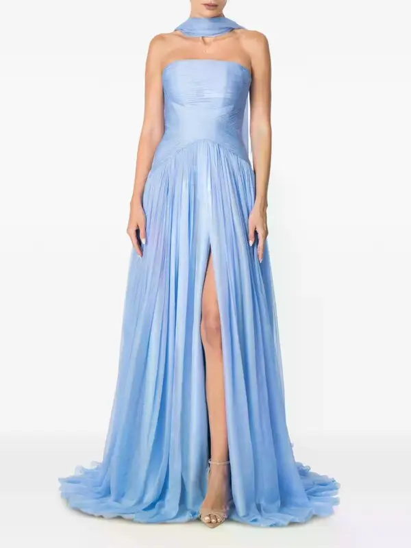 M.MARQUISE Candy Strapless Pleated Maxi Dress