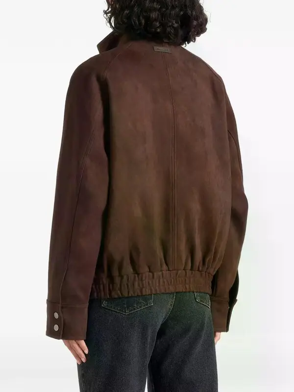 Manière De Voir Romain Suede Funnel-neck Bomber Jacket