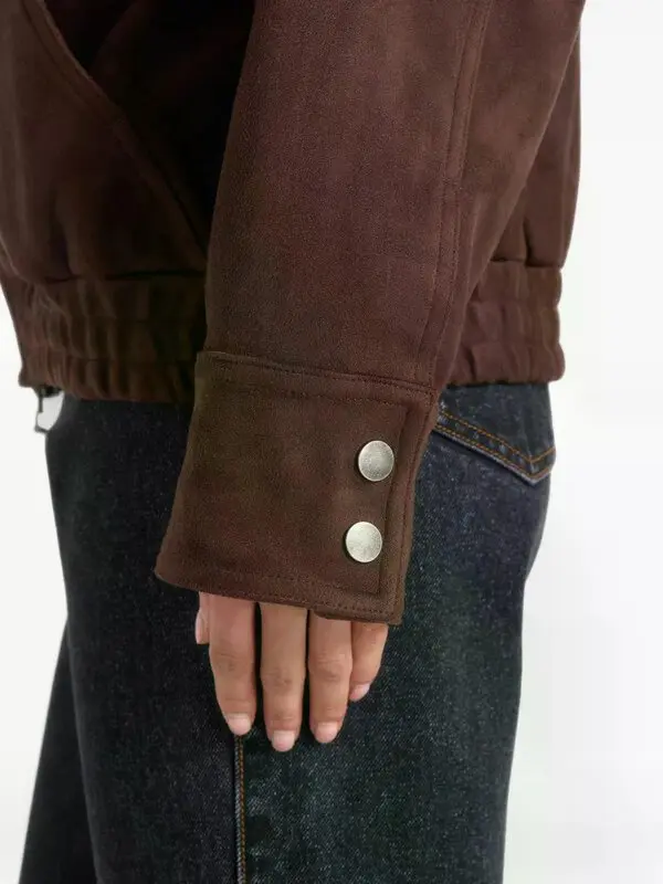Manière De Voir Romain Suede Funnel-neck Bomber Jacket