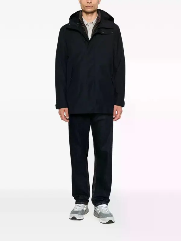 ON THE BUND Hooded Zip-up Layered Parka