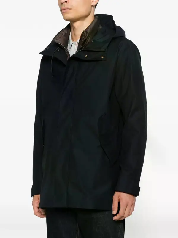 ON THE BUND Hooded Zip-up Layered Parka