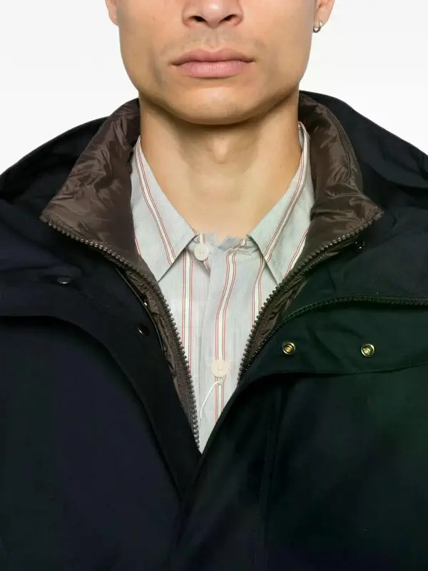 ON THE BUND Hooded Zip-up Layered Parka
