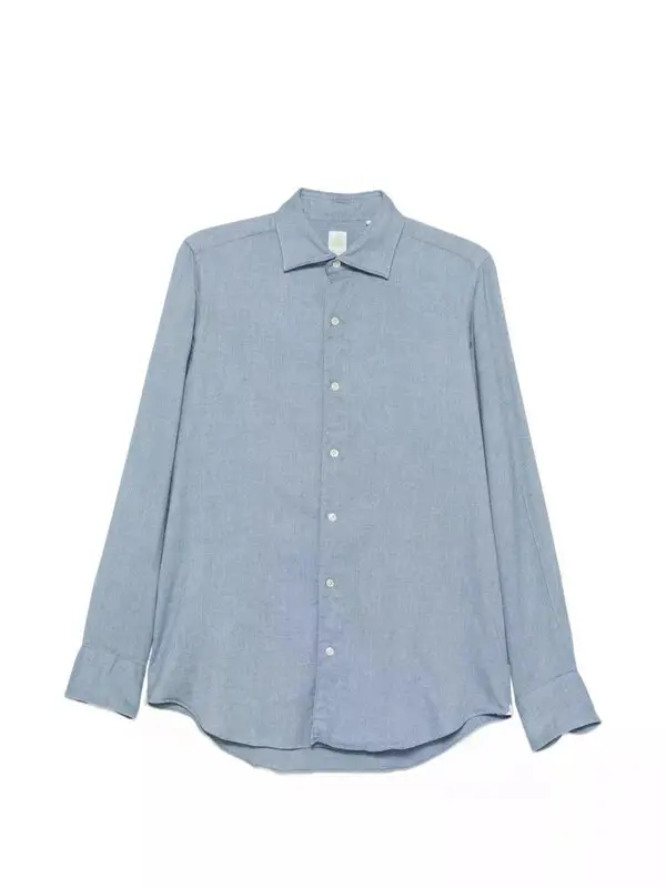 FINAMORE 1925 Herringbone-weave Long-sleeve Shirt
