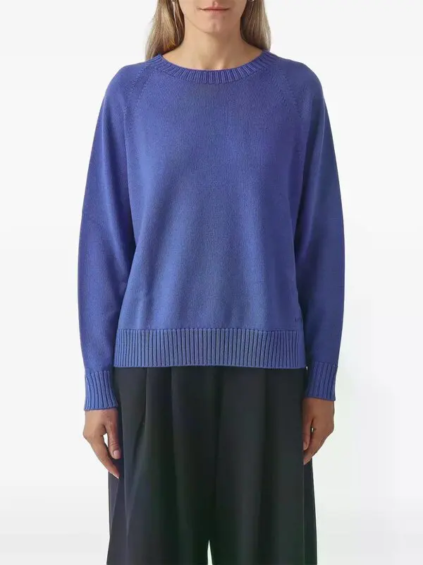 Max Mara Raglan-sleeve Ribbed-trim Sweater