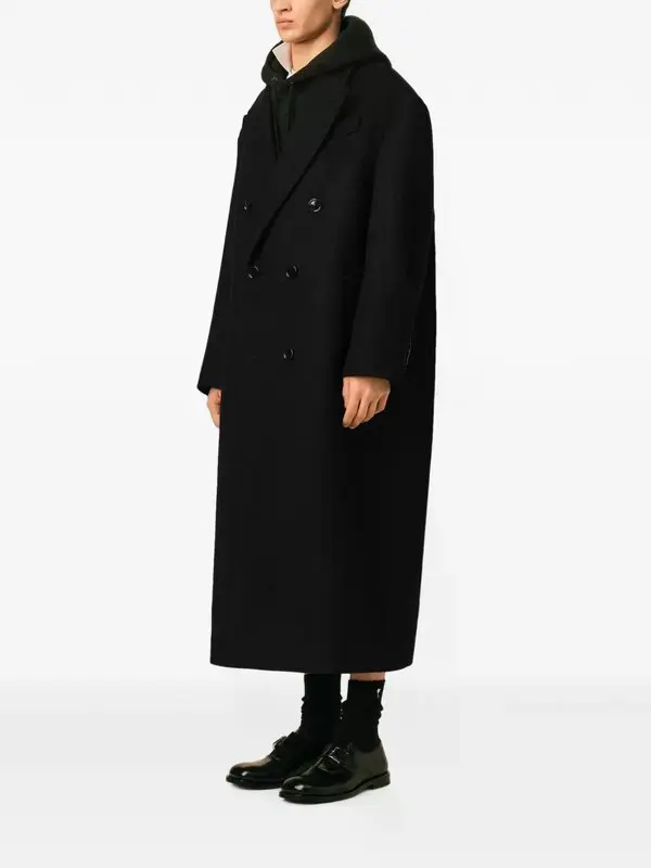 AMI Paris Long Double Breasted Wool Coat