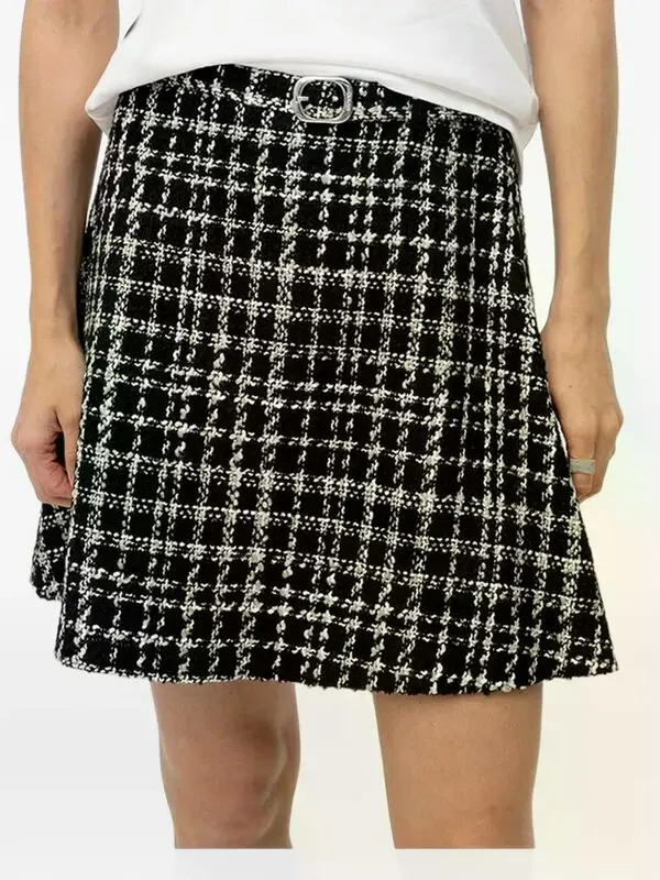 Hugo A-line Miniskirt In Checked Boucl