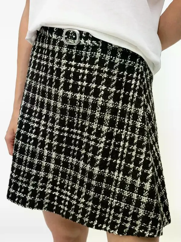 Hugo A-line Miniskirt In Checked Boucl