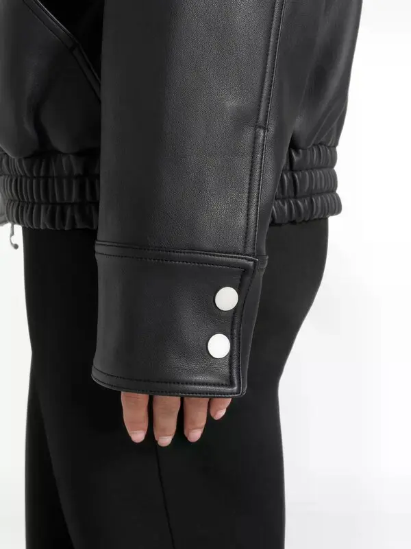 Manière De Voir Leather Bomber Jacket